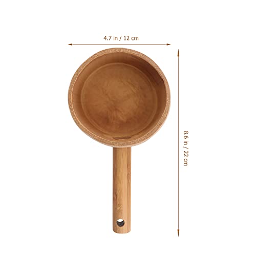 OUSIKA water Wooden Bath ladle Scoop Wood Spoon Kitchen Scoop Ladle Multipurpose Wooden Scoops Ladle Dipper Kitchen Large ladle Utensil Water Bailer Scoop scoop Spoon