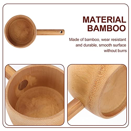 OUSIKA water Wooden Bath ladle Scoop Wood Spoon Kitchen Scoop Ladle Multipurpose Wooden Scoops Ladle Dipper Kitchen Large ladle Utensil Water Bailer Scoop scoop Spoon