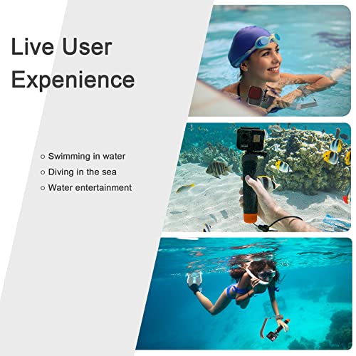 FitStill Waterproof Monopod Floating Hand Grip+Steel cored Safety Wrist Strap Rope for Go Pro Hero Session DJI Osmo and Other Action Cameras.Snorkeling Underwater Diving Selfie Pole Stick