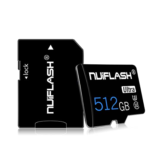 Micro SD Card 512GB Memory Card 512GB TF Card Class 10 High Speed with Adapter for Camera, Phone, Computer 512GB