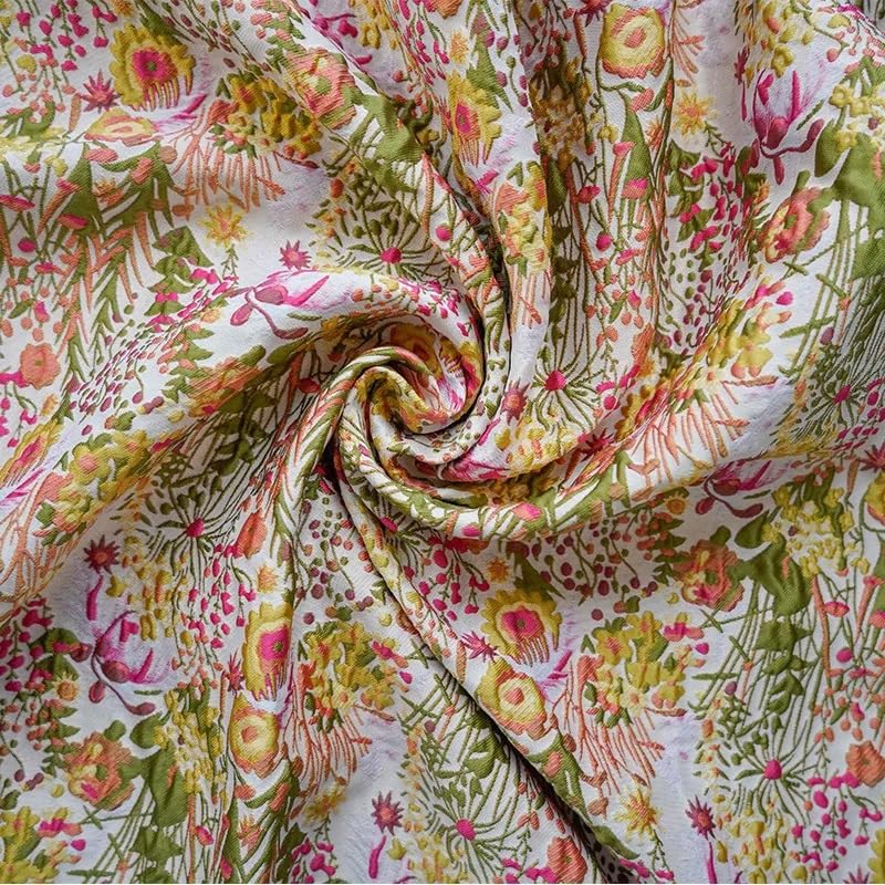 XMTXZYM 2 Meter Retro Embossed Jacquard Fabric Women's Dress DIY Sewing Fabric
