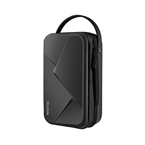 TELESIN Large Carrying Case for GoPro Max Mini Hero 11 10 9 8 7 6 5 4 3, Osmo Pocket Action, Insta 360 One R, Hard Protective Travel Bag for Selfie Tripod Mount Strap and Accessories (Capacity Increased)