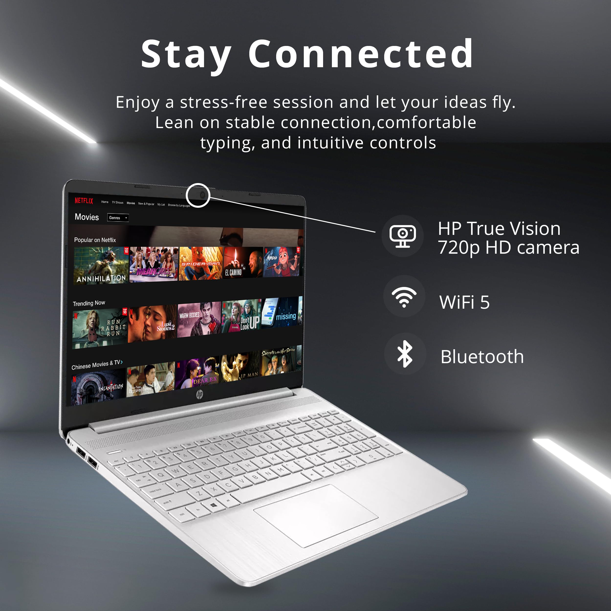 HP 2022 15.6" HD BrightView Laptop, Intel Pentium Silver N5030 Processor, 8GB RAM, 256GB PCIe SSD, Intel HD Graphics 605, 720p HD Webcam, Stereo Speakers, Silver, Windows 11, 32GB USB Card
