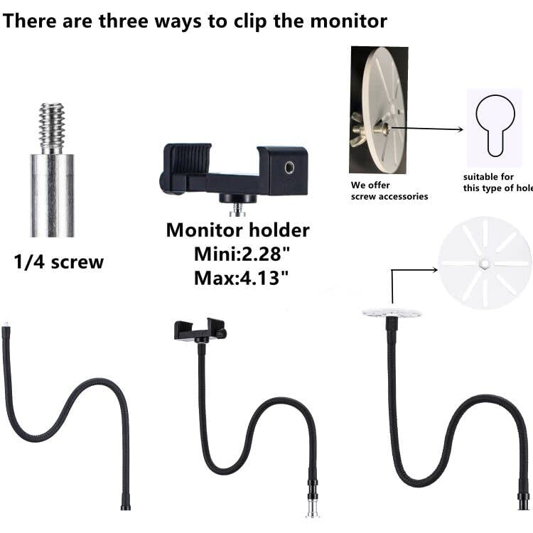 JTACHIONG Floor Holder Stand Mount with Clamp for Surveillance Camera, Height Adjustable 31.5-68.8",Compatible with Baby Camera Monitor /Security Camera