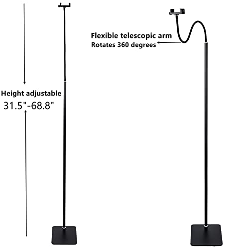 JTACHIONG Floor Holder Stand Mount with Clamp for Surveillance Camera, Height Adjustable 31.5-68.8",Compatible with Baby Camera Monitor /Security Camera