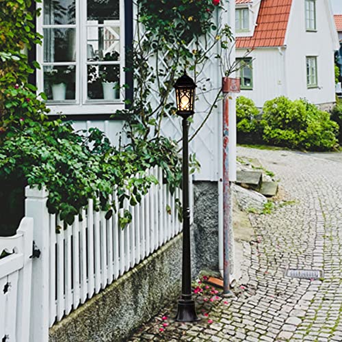 IBalody Outside Post Light Retro Garden Pillar Lantern Outdoor Waterproof Lawn Garden Landscape Community Street Exterior Column Lamp (Size : 180cm)