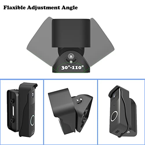 Blink Doorbell Mount, Adujstable Angle Mount Kit (up to 110 Degrees Tilt) for Blink Video Doorbell, Wide Viewing Range Left/Right Adjustable Blink Corner Mount with Mounting Cover (Black)