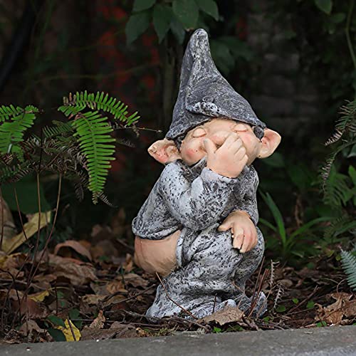 Pooping Garden Gnome Statue,Naughty Funny Outdoor Statue Resin Elf Garden Figures Figurines Lawn Decor,Dwarf Garden Sculptures and Statues Miniature Mold for Yard Art-Urinating dwarfs 5x7x13cm(2x2.7x5