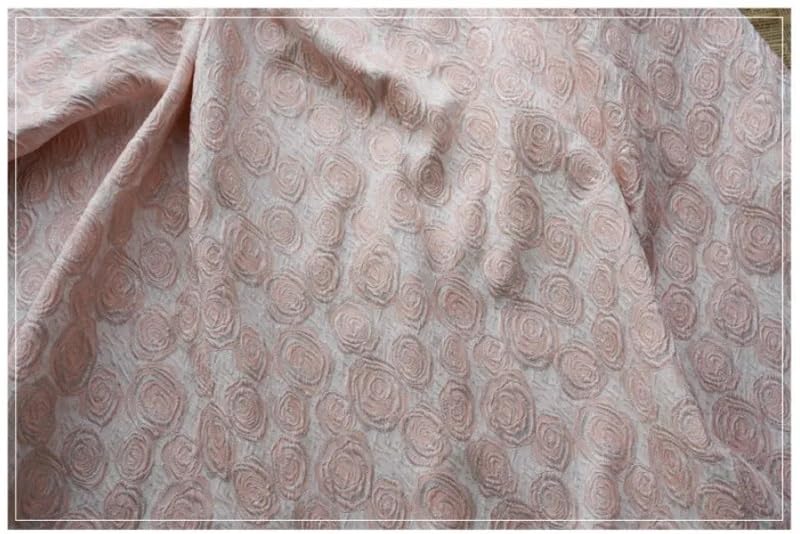 XMTXZYM 2 Meter Embossed Yarn Dyed Jacquard Fabric Women's Flower Dress DIY Making Fabric