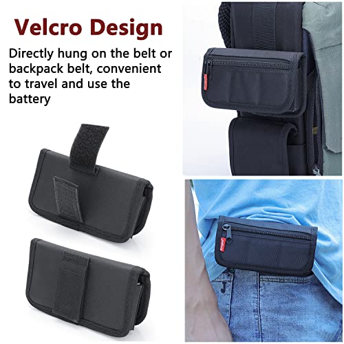 King Ma Small DSLR Camera Battery Bag Pouch Holder Case Camera Battery Waist Bag Suitable for AA Battery and LP-E6/ LP-E17/ FZ100/ FW50/ F550 and More, SD Card Holder Memory Card Case