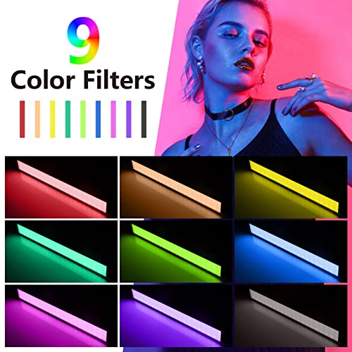 2 Pack LED Video Light Wand Kit, Unicucp 5600K Photography Lighting Sticks with 27"-79" Tripod Stand for Photographic Studio/Video Fill Light/Collection Portrait/Live Streaming/Video Conferencing