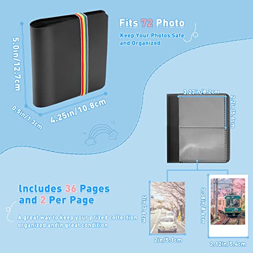 Yinke Case Album for Polaroid Go Instant Mini Camera (9035), Hard Organizer Portable Carry Travel Cover Storage Bag（Black）