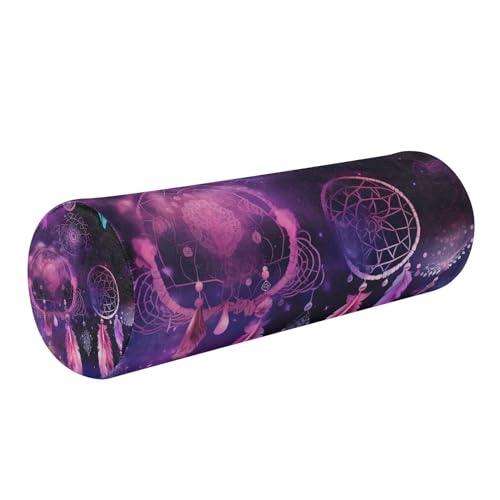 xigua Abstract Pattern Neck Roll Pillow for Neck Relief with Removable Washable Cover - Memory Foam Round Cylinder Bolster, Ergonomically Designed for Head, Neck, Back, and Legs