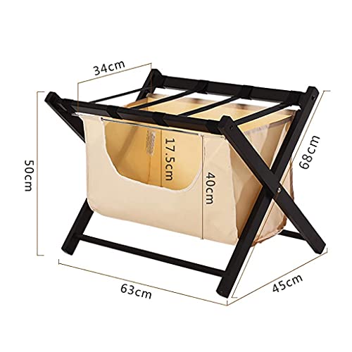 ELEdvb Luggage Rack Luggage Rack with Removable Fabric Basket Nylon Straps Can Accommodate 8 Pieces of Clothing Black