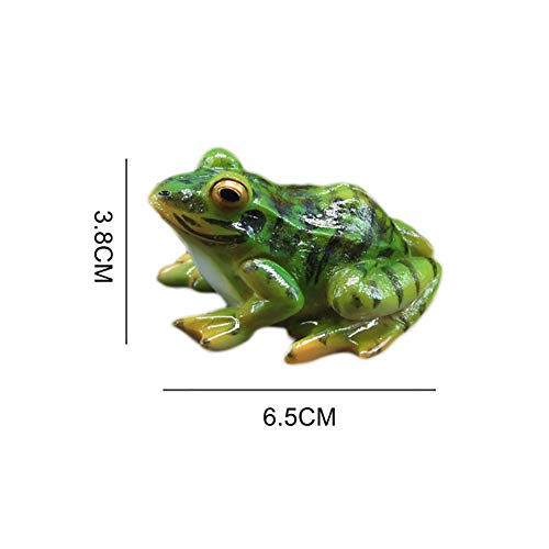 MAOMIA 2pcs Miniature Frog Figurine, Fish Tank Decoration Fairy Garden Turtle Statue Landscape Indoor Outdoor Decor Ornament