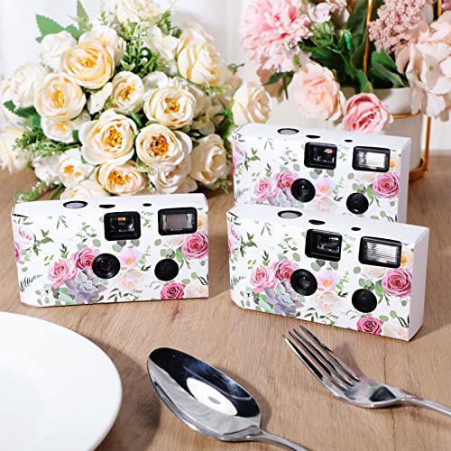 10 Pack Disposable Camera for Wedding Bulk, 34mm Single Use Camera Bulk with Flash and Hand Strap Disposable Cameras One Time Camera for Gathering Wedding Travel Party Supply (Black and White Film)