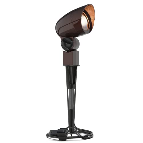 GOODSMANN Low Voltage Landscape Flood Lights 3W LED Outdoor Landscape Lighting 12V Bronze Waterproof Outdoor Spotlight 3600K Warm White Metal Tree Light with Stale & Cable Connector for Yard & Garden
