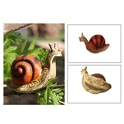 Cute Snail Garden Decor Animal Statue Yark Animal Sculpture Indoor Outdoor Art Décor 3.54 Inch Resin