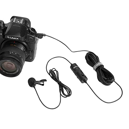 BOYA BY-M1 3.5mm Electret Condenser Microphone with 1/4" adapter for Smartphones iPhone DSLR Cameras PC