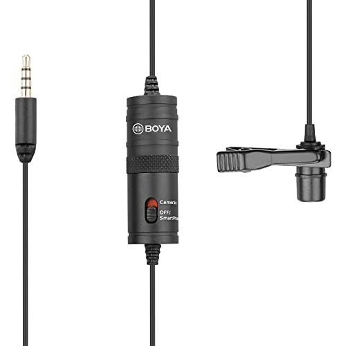 BOYA BY-M1 3.5mm Electret Condenser Microphone with 1/4" adapter for Smartphones iPhone DSLR Cameras PC