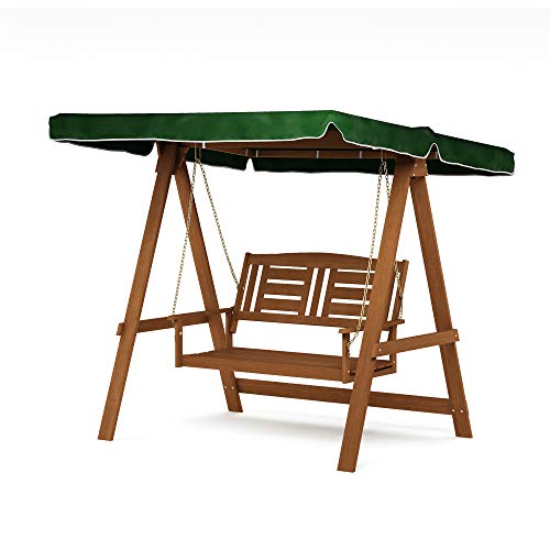 Furinno Tioman Hardwood Patio / Garden / Outdoor Porch Swing, Swing D, Natural