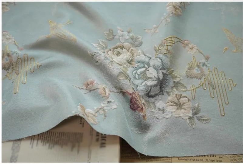 XMTXZYM 2 Meter Retro Yarn Dyed Jacquard Fabric Women's Autumn Winter Dress DIY Sewing Fabric