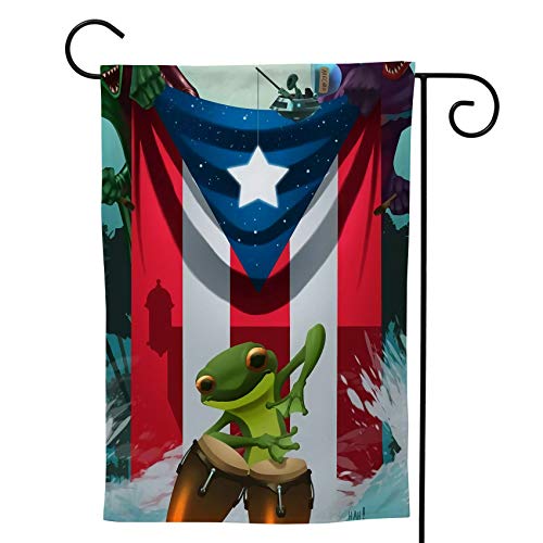 Home Decorative Garden Flag, Farmhouse Outdoor Small Flag Puerto Rico Frog Flag