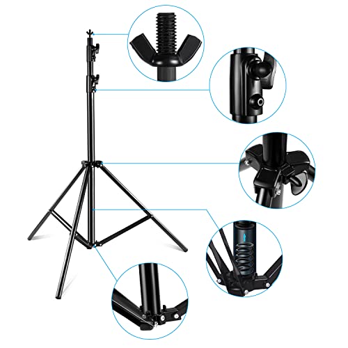 SLOW DOLPHIN Photo Video Studio Triple Crossbar 10 (W) x 8.5 (H) ft Adjustable Photography Backdrop Background Support Stands, with Mounting Bracket and 6 Pcs Spring Clamp, Carry Bag