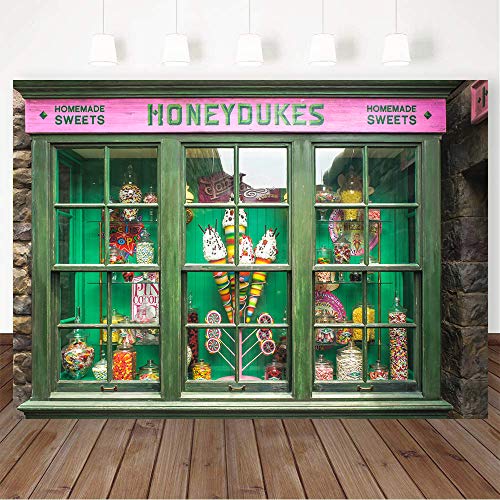 BewFar 7X5FT Honey Candy Bar Photography Backdrop Homemade Sweets Show Window Shoppe Background for Magical Theme Birthday Party Cake Smash Supplies Photo Booth Prop