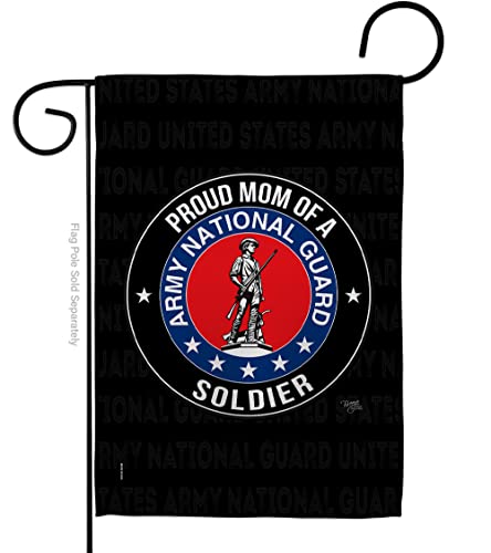 Breeze Decor Army Proud Mom Soldier Garden Flag Armed Forces National Guard ANG United State American Military Veteran Retire Official House Banner Small Yard Gift Double-Sided, Made in USA