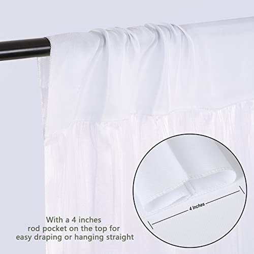 White Backdrop Curtains for Baby Shower 5ftx7ft Tulle Photo Drapes Backdrop for Wedding Party Birthday Photography Background