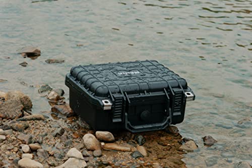 MEIJIA Portable All Weather IP67 Waterproof Protective Case,Hard Camera Case,Dry Case with Customizable Foam,Fit Use Of Drones,Camera,Equipments,10.62 x9.68x4.87inches,Elegant Black