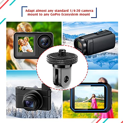 Frienda 4 Pieces Aluminum Camera Tripod Conversion Adapter 1/4-20 Conversion Adapter Metal Camera Mount Adapter for Tripod Compatible with GoPro Action Cameras and Other Standard 1/4 Accessories