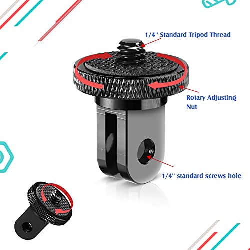 Frienda 4 Pieces Aluminum Camera Tripod Conversion Adapter 1/4-20 Conversion Adapter Metal Camera Mount Adapter for Tripod Compatible with GoPro Action Cameras and Other Standard 1/4 Accessories