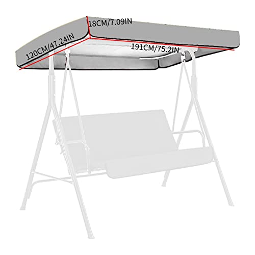 Swing Canopy Replacement,Oxford Cloth Waterproof Swing Canopy Cover,75 x 47 Inch for Large Garden Swing Chair Cushions (Brown)