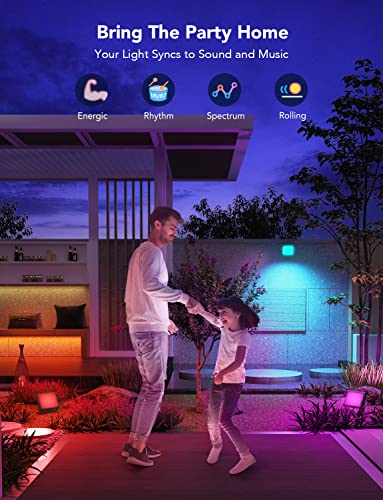 Govee Outdoor Lights, Flood Lights Uplight 2 in 1, LED Landscape Lighting, Low Voltage Landscape Lights, IP65 Pathway Lights with App Control, 35 Scene Modes, Patio Lights, Garden Yards, Wired 2 Pack