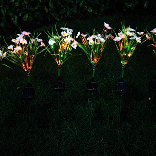 AMZSTAR Solar Lawn Light Flower Light 2 Pack 28LED Daisy Solar Garden Light,Outdoor Decoration Stake Lights,Waterproof Solar Landscape Light Statue lamp Garden Stakes Decorative,Lawn (White)