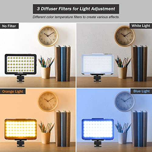 Commlite CM-L50 LED Camera Video Light, 50 LED 5700-6000K Dimmable Mini Panel Light for Smartphones and Cameras, fit for Canon, Sony, Nikon, iPhone, Samsung, Huawei Phones
