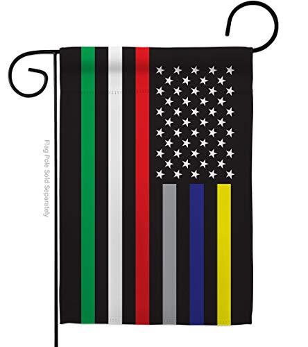 Americana Home & Garden US First Responders Line Garden Flag EMT Paramedic EMS Nurse Emergency Medical Technician Supoort House Decoration Banner Small Yard Gift Double-Sided, Made in USA