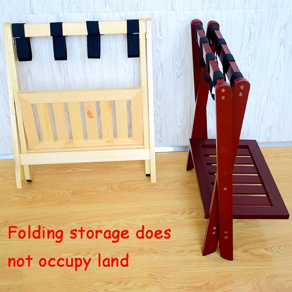 ELEdvb Luggage Rack Luggage Rack Hotel Room Foldable Solid Wood Suitcase Holder Luggage Rack Shelving Suitcase Backpack Black 80 45 60CM