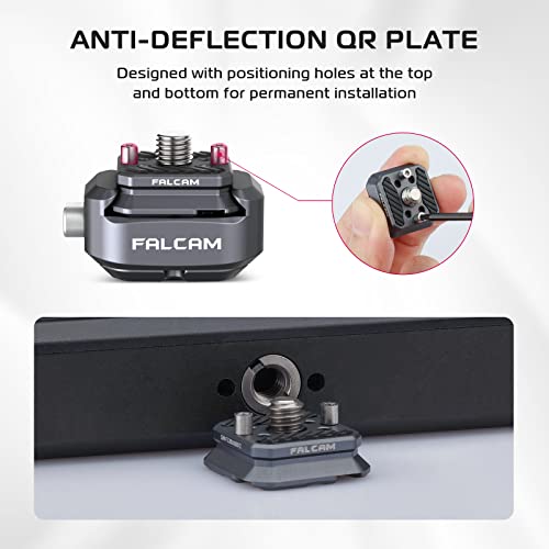 FALCAM F22 Basic Quick Release Plate Kit, Camera Mounting Adapter Convert 1/4" Thread to F22 QR System, 22mm Aluminum Camera Accessory Kit for Filmmaker & Photographer, Fits for Sony Canon DSLR Tripod