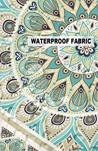 Outdoor Pillows Waterproof Pillow Covers Set of 2, Bohemian Mandala Tile Pattern Polyester Throw Pillow Covers Garden Cushion Case for Patio Funiture Sofa Decoration, 20x20inch, Boho
