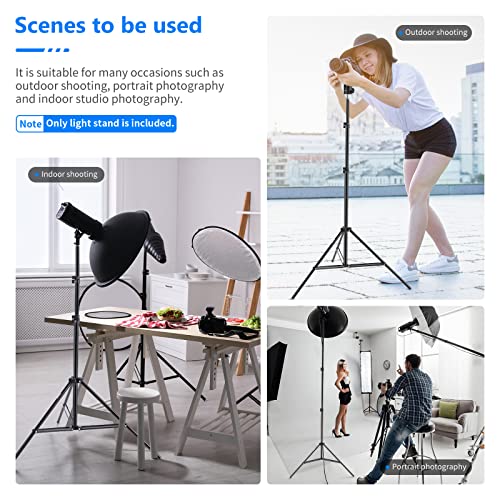 Neewer Photography Light Stand, 3-6.6ft/92-200cm Adjustable Sturdy Tripod Stand for Reflectors, Softboxes, Lights, Umbrellas, Load Capacity: 17.6lb/8kg