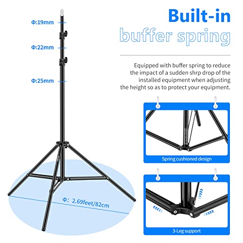 Neewer Photography Light Stand, 3-6.6ft/92-200cm Adjustable Sturdy Tripod Stand for Reflectors, Softboxes, Lights, Umbrellas, Load Capacity: 17.6lb/8kg
