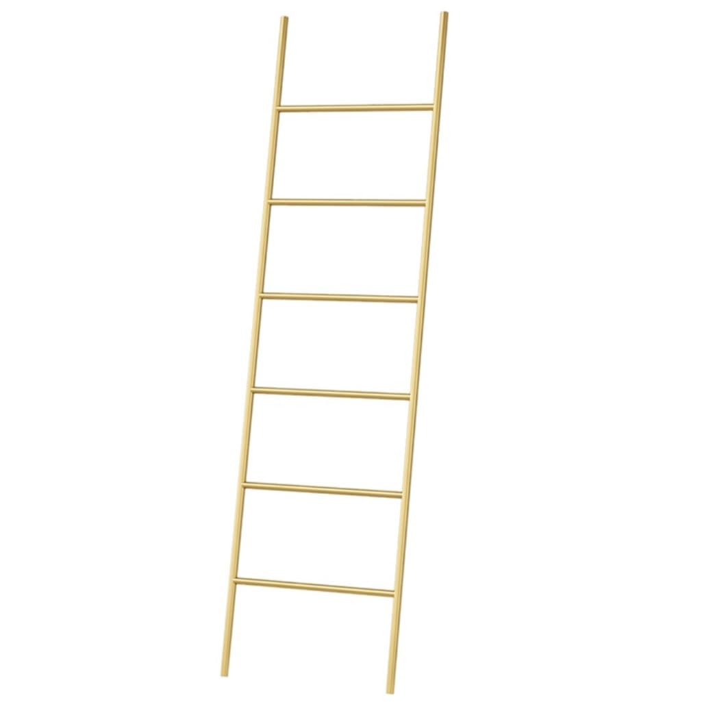 Standing Towel Racks 6 Tier Blanket Holder Blanket Ladder Rack Wall Mounted Metal Standing Towel Drying Storage Rack for Bathroom Floor (Size : Gold)