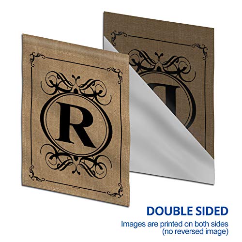 Anley Classic Monogram Letter R Garden Flag, Double Sided Family Last Name Initial Yard Flags - Personalized Welcome Home Decor - Weather Resistant & Double Stitched - 18 x 12.5 Inch