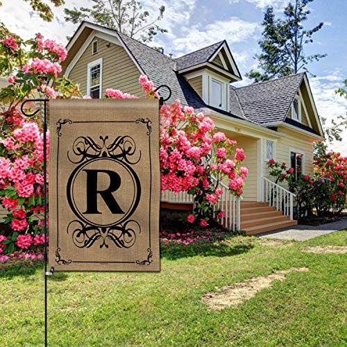 Anley Classic Monogram Letter R Garden Flag, Double Sided Family Last Name Initial Yard Flags - Personalized Welcome Home Decor - Weather Resistant & Double Stitched - 18 x 12.5 Inch