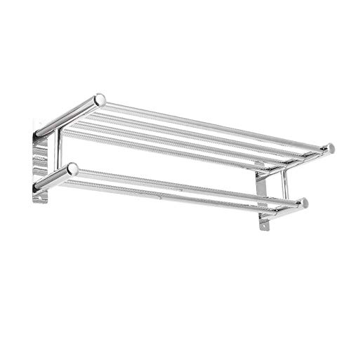 Towel Rack Stainless Steel Towel Shelf Wall Mounted Hand Towel Holder Double Towel Rail Bathroom Towel Shelf for Bathroom Kitchen -A-50cm (Color : A50cm)
