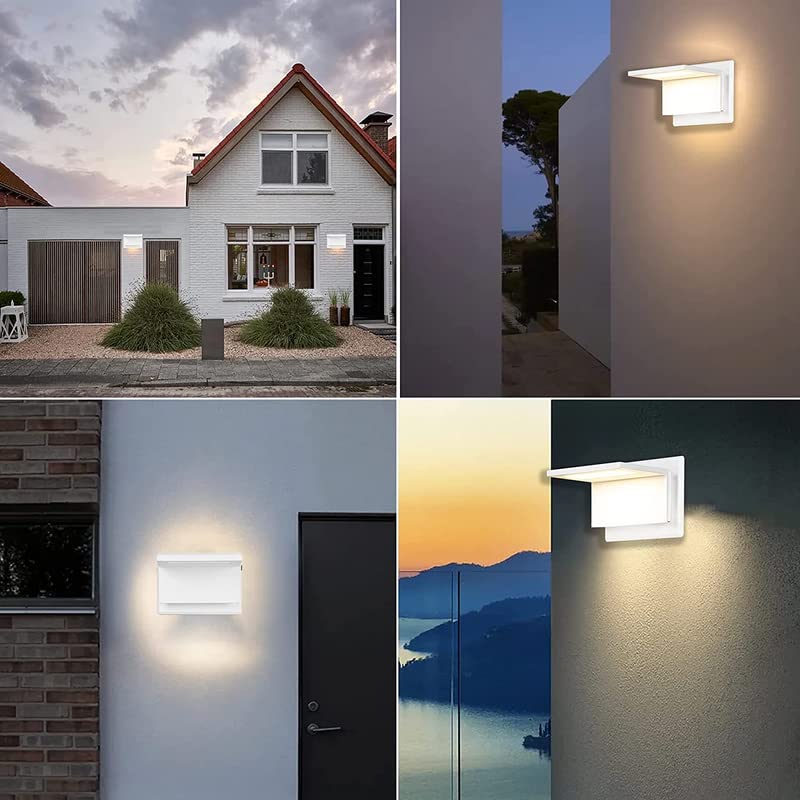 Illumishin Outdoor Wall Sconce Light LED Wall Mount Lamp Modern Wall Lighting Fixture Aluminum Porch Front Door Garden Yard Patio Garage Walkway Hallway
