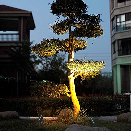 Lumina 4W LED Landscape Lighting Waterproof Landscape Lights Outdoor Low Voltage Spotlights for Walls Trees Flags Light with Warm White MR16 LED Bulb ABS Ground Stake (Bronze, 2 Lights)